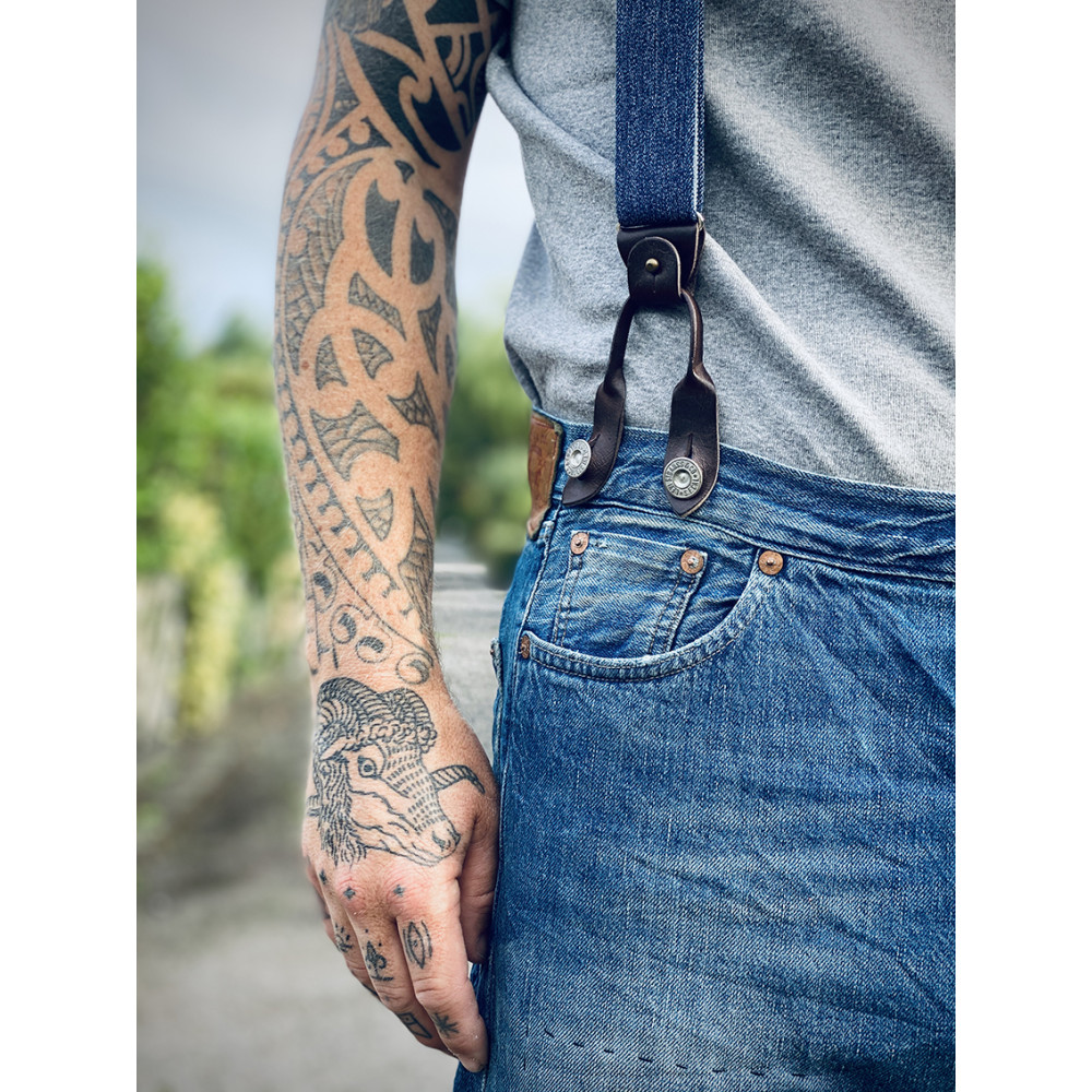 Bretelles homme larges Superior - Denim - Bertelles